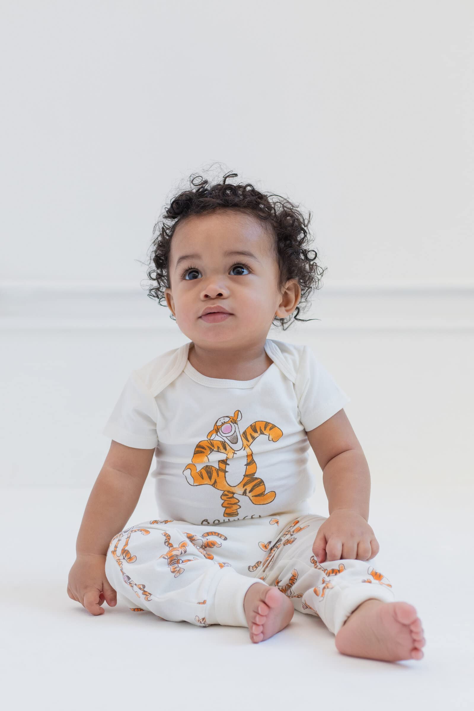 Disney Tigger Winnie the Pooh Newborn Baby Boys Cuddly Snap Bodysuits Pants Gray/White 3-6 Months