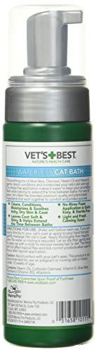 Vet's Best Waterless Cat Bath | No Rinse Waterless Dry Shampoo for Cats | Veterinarian Formulated | 4 Ounces
