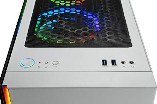 SkyTech Archangel 3.0 Gaming Computer PC Desktop - Ryzen 5 3600 6-Core 3.6GHz, RTX 2060 6G, 500GB SSD, 16GB DDR4 3000, RGB Fans, AC WiFi, Windows 10 Home 64-bit, White
