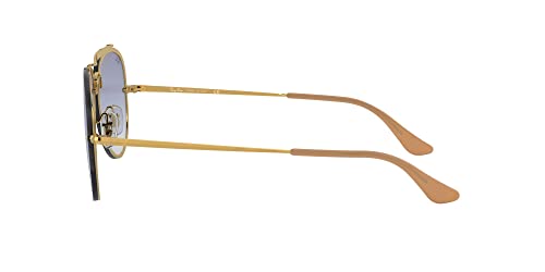 Ray-Ban RB3584N Blaze Aviator Sunglasses, Gold/Clear Gradient Light Blue, 61 mm