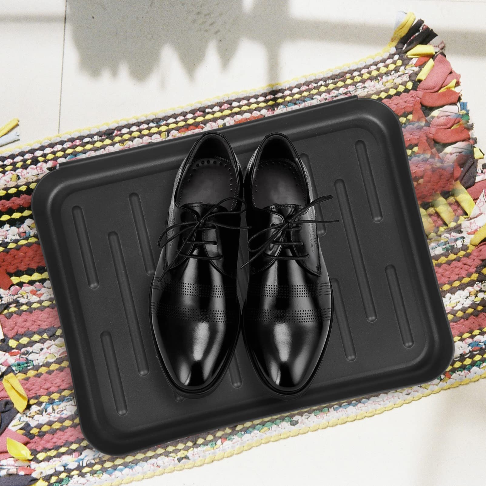 DOITOOL Black Plastic Outdoor Boot Tray, Indoor Use