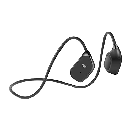 Genofo Open-Ear Bluetooth Bone Conduction Sport Headphones - Sweat Resistant Wireless Earphones for Workouts and Running - Built-in Mic (Black)