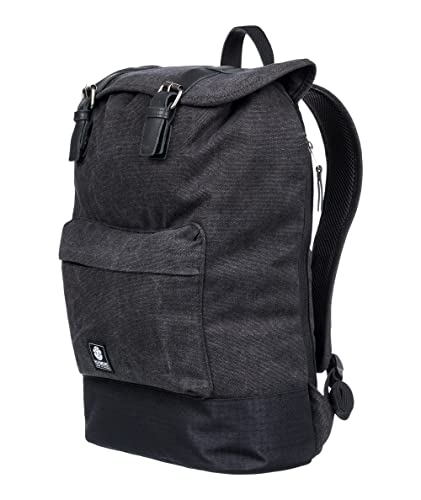Element Men's Strain Backpack-School Bookbag with Leather Straps, Off Black, 27L