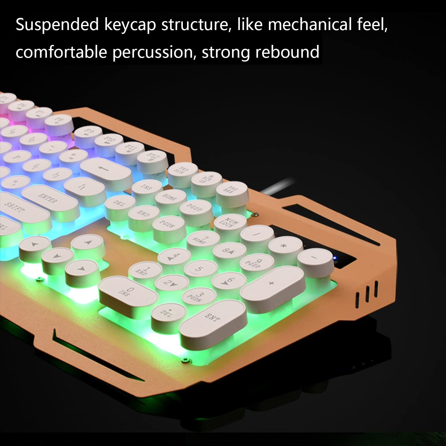 EXHNLE Gaming Keyboard and Mouse Combo, Wired RGB Backlit Gaming Keyboard, USB Wired Backlit Keyboard, for Laptop PC Computer Game and Work (Color : Black)