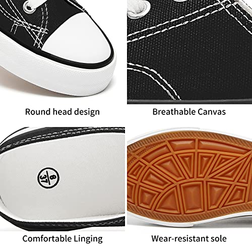 Women's Slippers Canvas Sneakers Slip on Shoes Non Slip Mules Backless Sneaker(Black.US7)