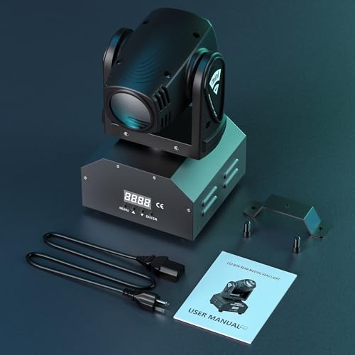 DJ Lights Moving Head U`King Mini LED Moving Head Light RGBW Stage Lighting Beam Spot Lights by DMX 512 Sound Activated Control for Wedding Disco Party Indoor (Set of 2)