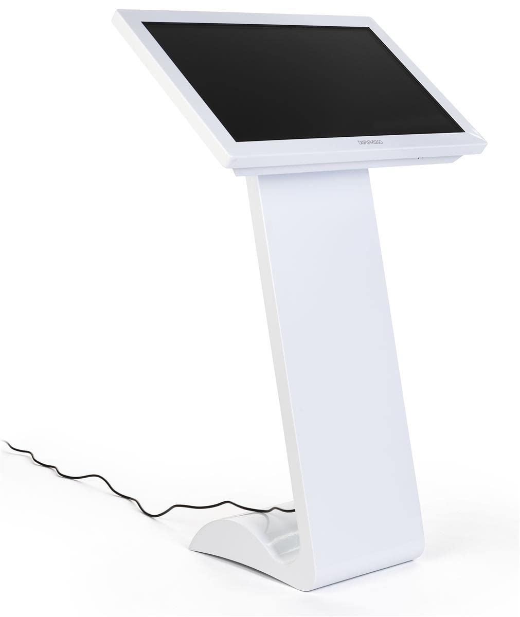 Displays2go 32" Tilted Touch Digital Display Stand, Built-in Speakers, Android OS - White (DGFSKATCH32WH)