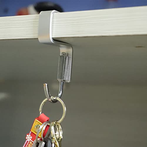 JfwuHap Student Desk Space Aluminium Alloy Nail-Free Hook 2 Pack Office Bag Hook Clothes Hook (2.6cm/1.02",Suitable for 2.5 cm/0.98" Thick Plate.)