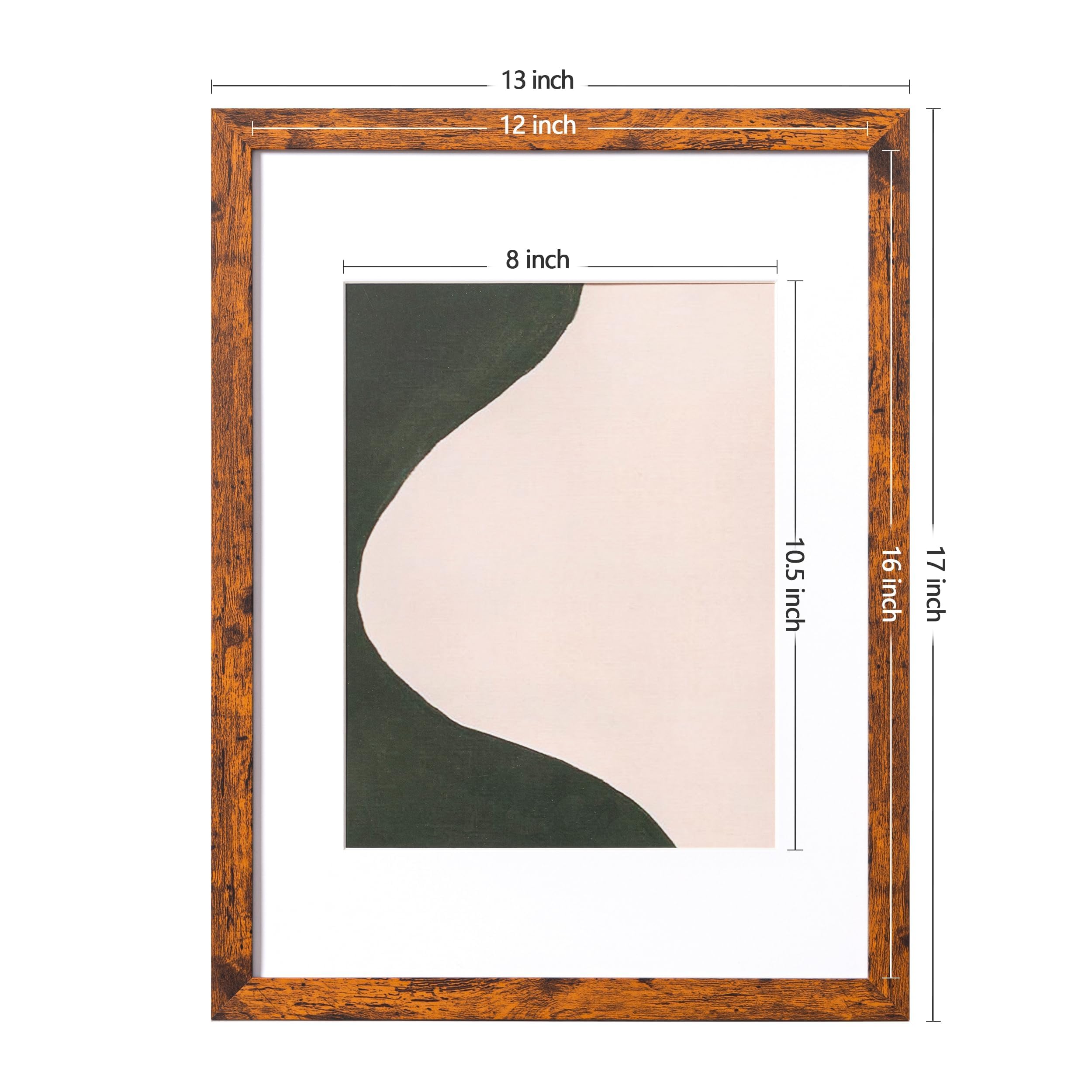 eletecpro 12x16 Picture Frames Set of 5, Gallery wall frame Display 8.5x11 Photo with Mat or 12x16 without Mat, Picture Frame Collage Wall Decor for Wall Mounting, Brown