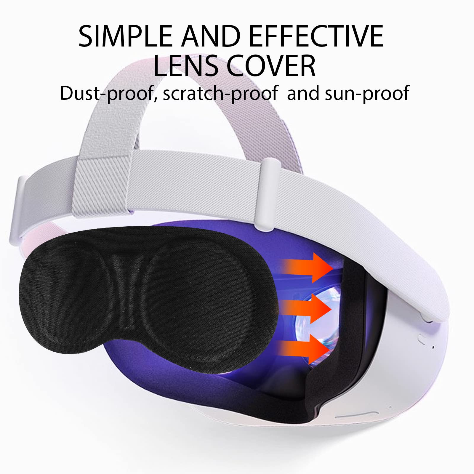 Face Cushion Cover Glasses Spacer: Lens Dust Protector for Oculus Quest 2 VR Headset Thumbstick Cap Anti Leakage Nose Pad 7 Pack PU Leather Foam Face Cover for Meta Quest 2