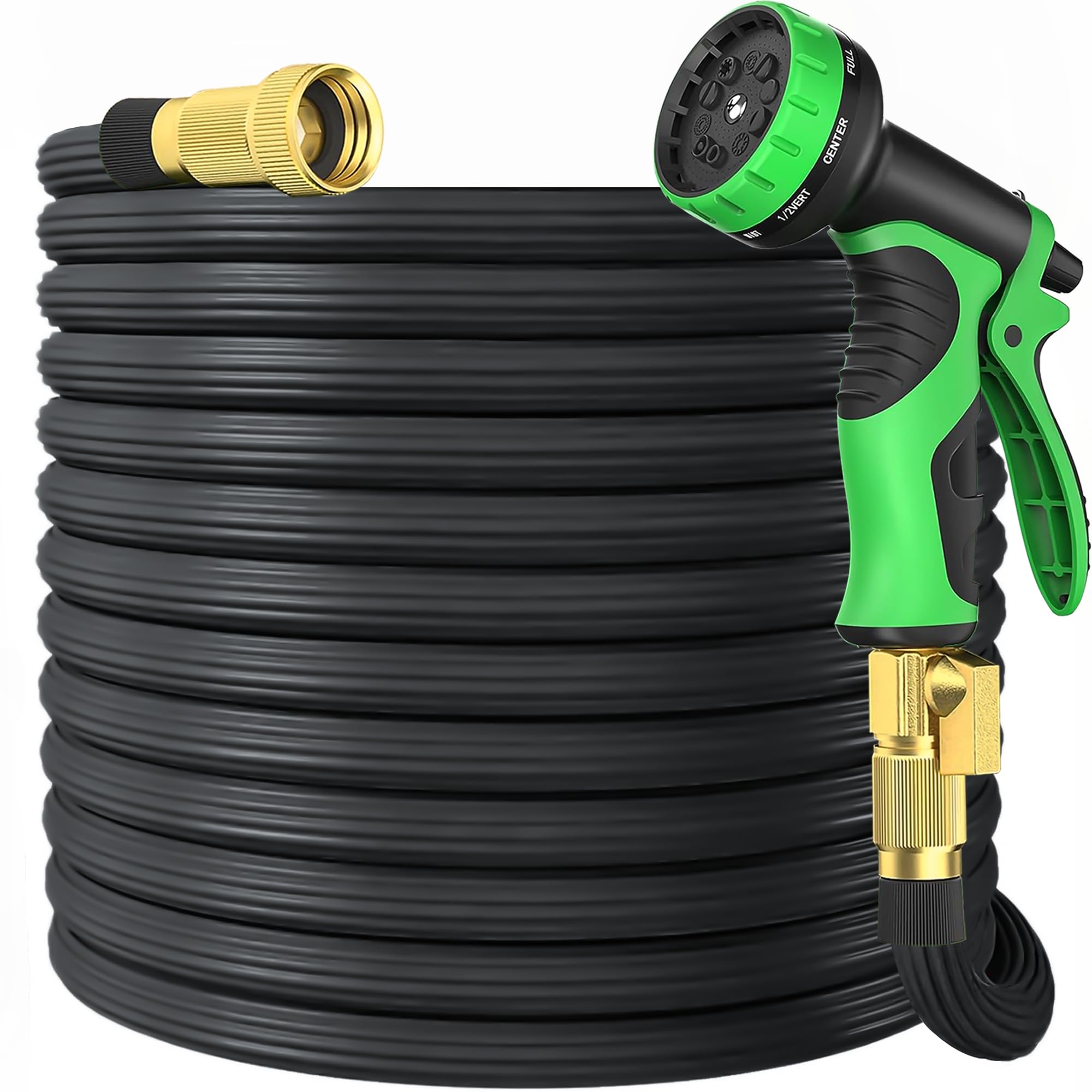 Expandable Garden Hose 150 ft with 10 Function Spray Nozzle - New Patented Water Hose with 50 Layers of Innovative Nano Rubber - Lightweight, Durable, Flexible, 150ft Retractable Stretch Hose