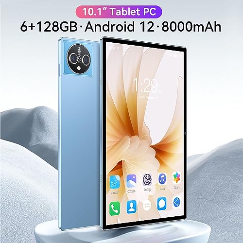 deriny X15 10 inch Android Tablet,1080p Full HD,Long Lasting Battery,Dual Camera,6GB RAM 128GB ROM,Dual SIM,WiFi,GPS,Bluetooth,Fire HD Kids Tablet,Widely Compatible with App(Blue)
