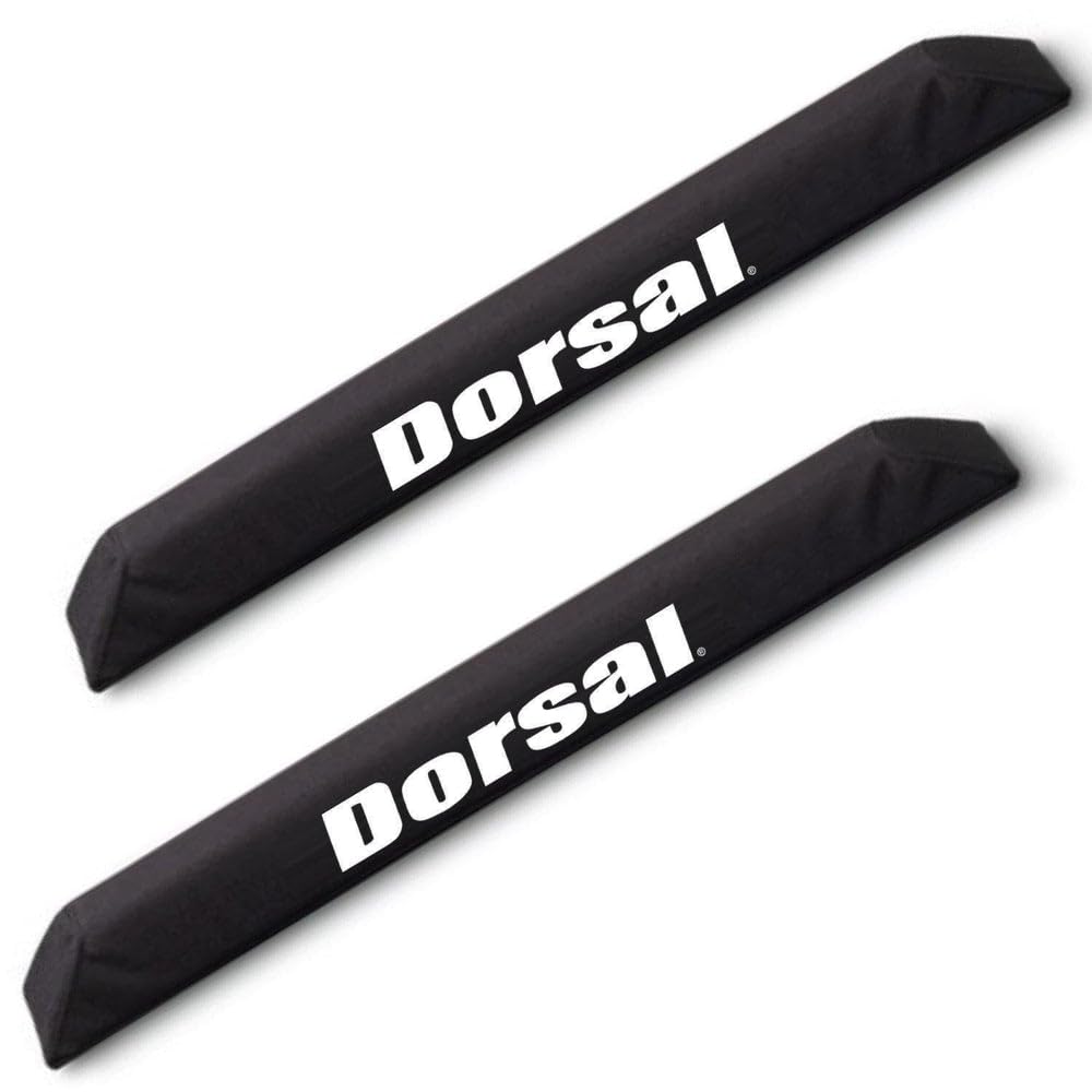 Dorsal Aero Roof Rack Pads for Factory and Wide Crossbars - Pack of 2 for Surfboards Kayaks Sups Snowboards Polyester 34" Inch Black