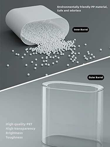 IEEK Small Waste Basket Slim Trash Can 3.2 Gallon/12L Clear and White Garbage Can Rectangle Plastic Wastebaskets Container Bin for Narrow Spaces Office,Bathroom, Bedroom,Kitchen,Living Room,Study