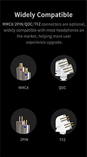 TFZ Earphone Cable-KBEAR [Show] 24 Core 5N OFC Silver Plated Cable, in-Ear Monitors Replacement Cable with 3.5mm Plug Suit for My-Love-4 Queen-LTD Lark KS1 KS2 Robin and TFZ Series (TFZ3.5, Black)