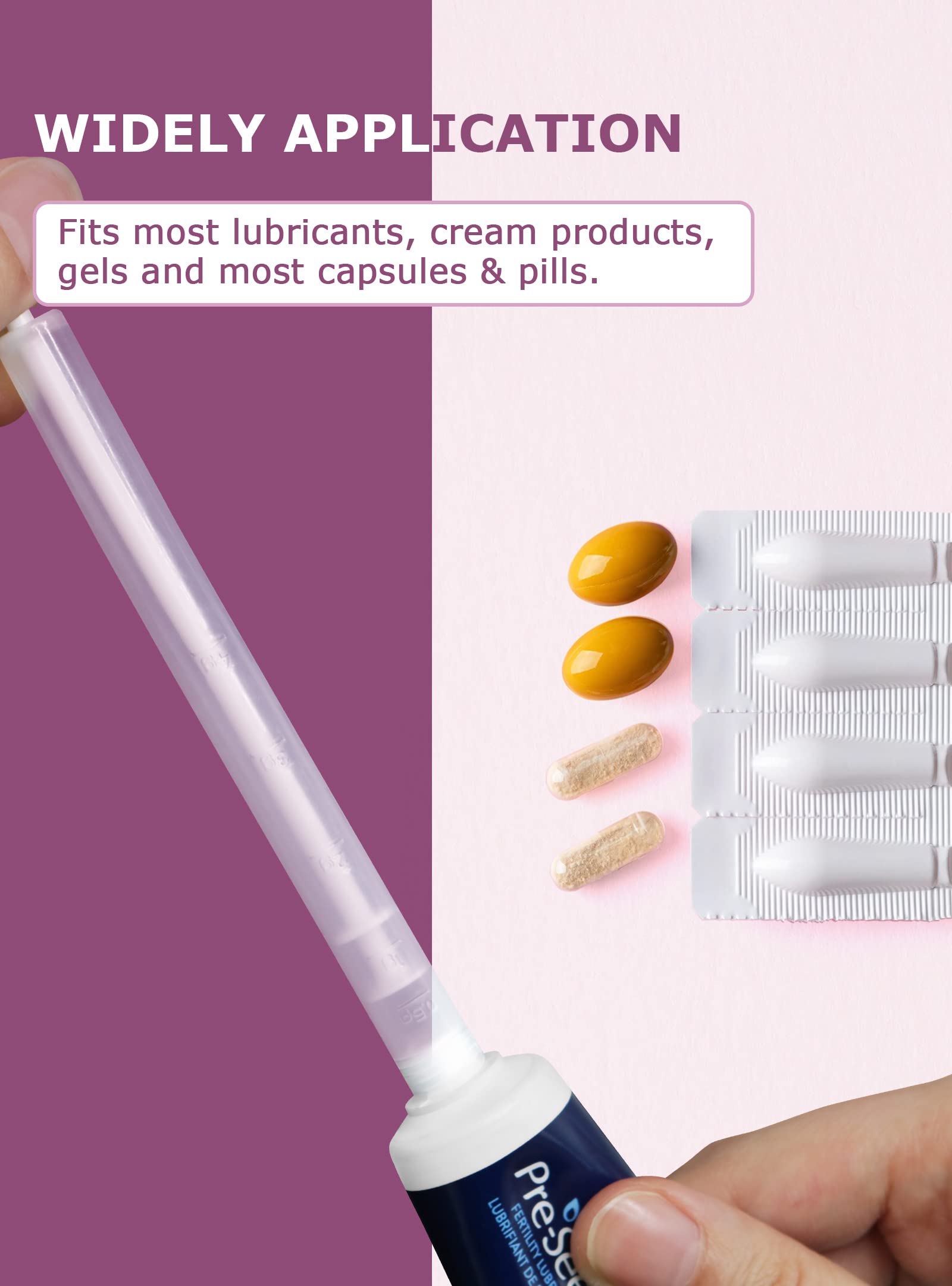 Disposable Vagin-ial Cream Applicators Dosage Fit to Most Lub-RIC-Ants, Cream, or Gels-Not for Old Applicators(old-20 Packs)