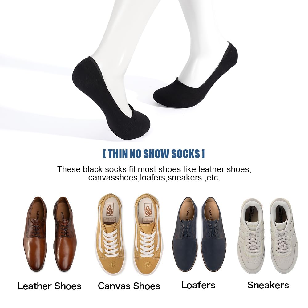 COTTGREEN No Show Socks Men,No Show Socks Womens Size 7-9-11,Anti-slid Invisible Socks For Men Moisture Wicking Cotton Socks|9 Packs Black
