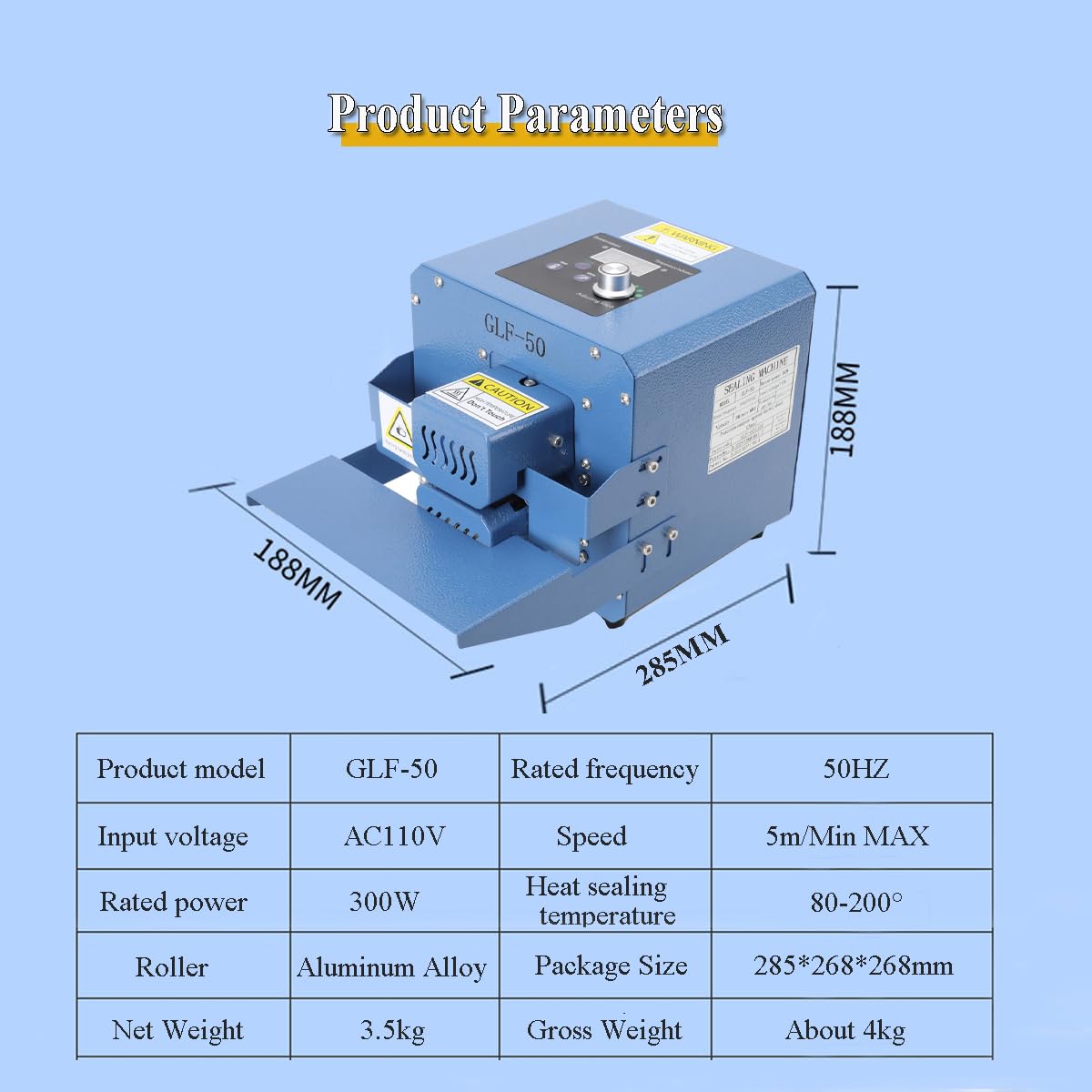 EODSAD Heat Sealer Machine,Automatic Food Plastic Bag Heat Sealing Machine, Continuous Roller Sealer Temperature Control, Commercial Plastic Bag Sealer For Cookies,Small Shops,Home Kitchen