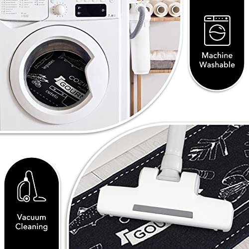 Dephora Kitchen Rugs and Mats Washable 2 Pieces Rubber Backing Microfiber Non-Slip Rug Set for Kitchen Floor Front of Sink, Hallway, Laundry Room 15"x47"+15"x23", Cozinha
