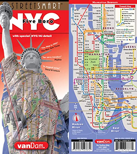 StreetSmart NYC Five Boro Map by VanDam-Laminated pocket city street map w/ attractions in Metro NYC & all 5 boros of NY City: Manhattan, Brooklyn, ... ... new Subway Map â Folded Map 2025 Edition