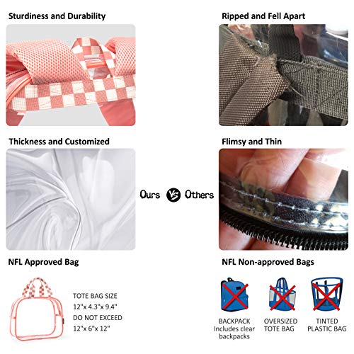 mommore Clear Backpack Durable Clear Bookbags Transparent Backpack for Work, Security