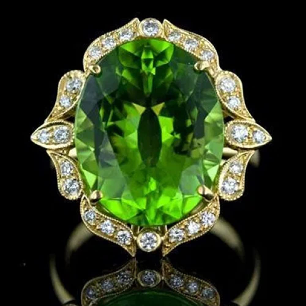 CZCLMLT 925 sterling silver creative green ladies wedding ring shiny diamond emerald ring cubic zirconia ring zircon diamond ring ladies eternal engagement wedding ring 596 (9)
