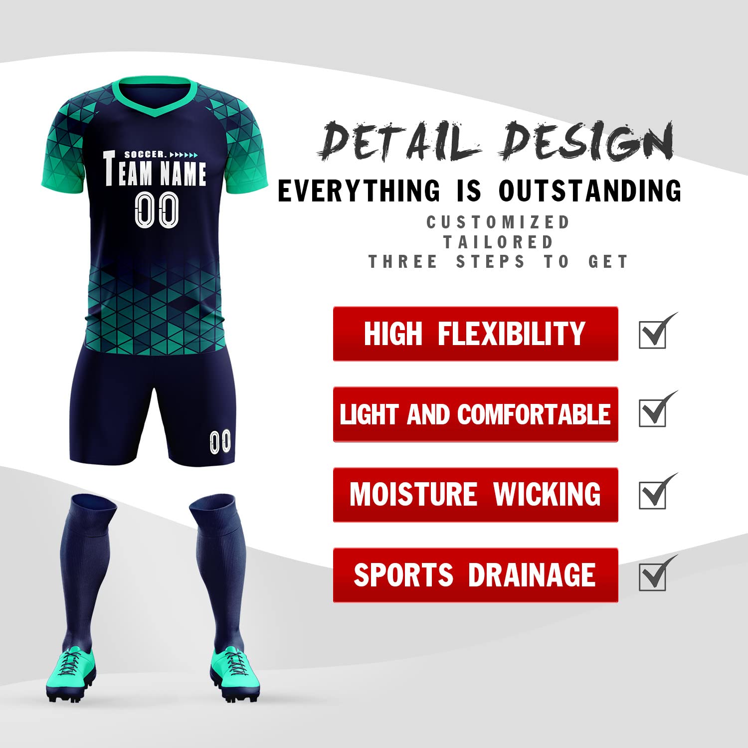 Custom Soccer Jersey Name Number Sports Team Training Uniform Personalized Football Jerseys for Men Women Kids