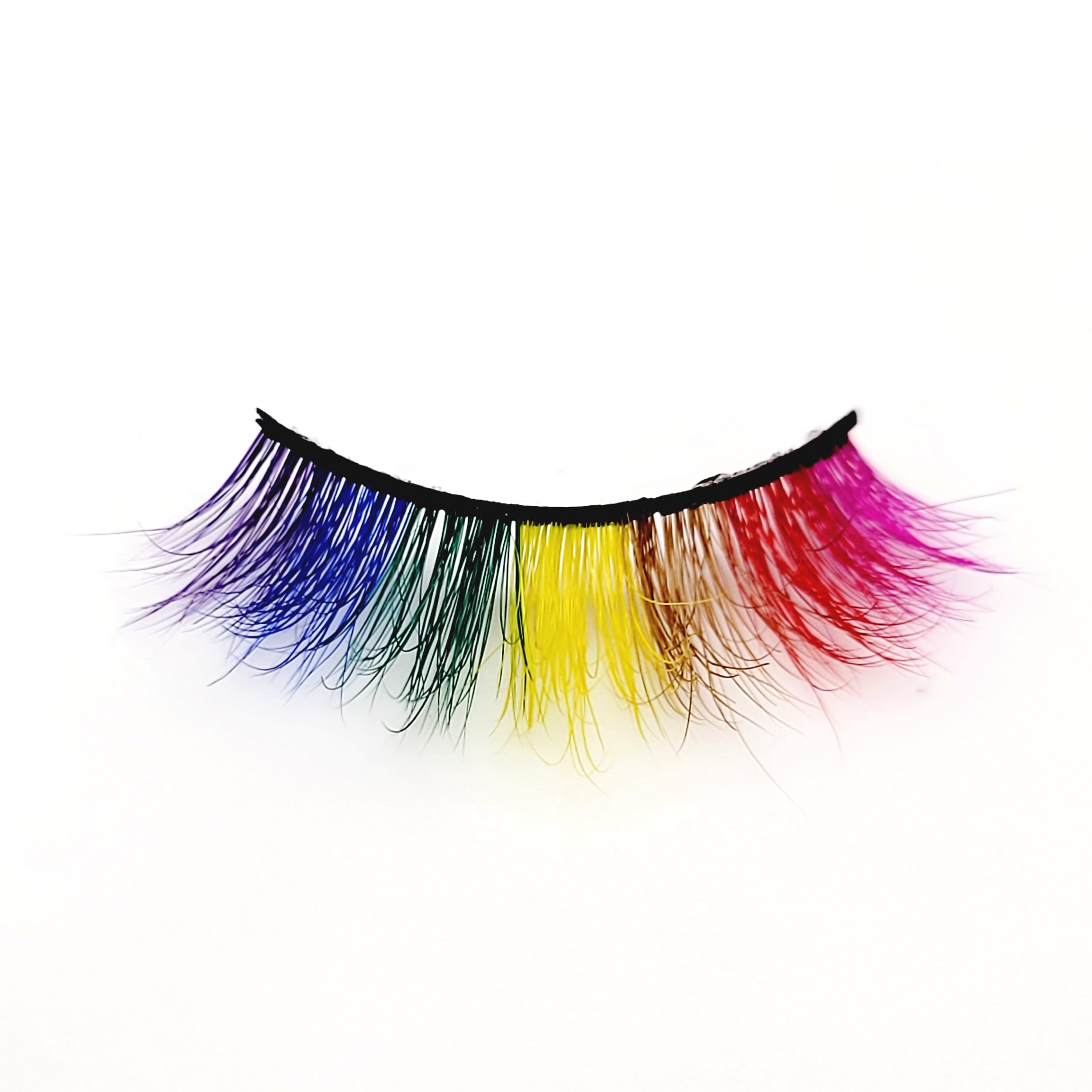 MISSLADY 25mm Colored Lashes 30 Color/Style Options 3D Real Mink Strip Eyelashes Green and White Mink Lashes (M3D-425, 25mm, 1 Pair, Gift Box)