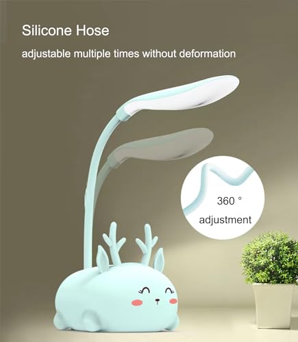 Desniltol LED Kids Lamp, Mini Cat Table Lamp, Portable LED Night Light, Cute Desk Lamp, Foldable USB Rechargeable Reading Light Children's Bedroom (Pink)
