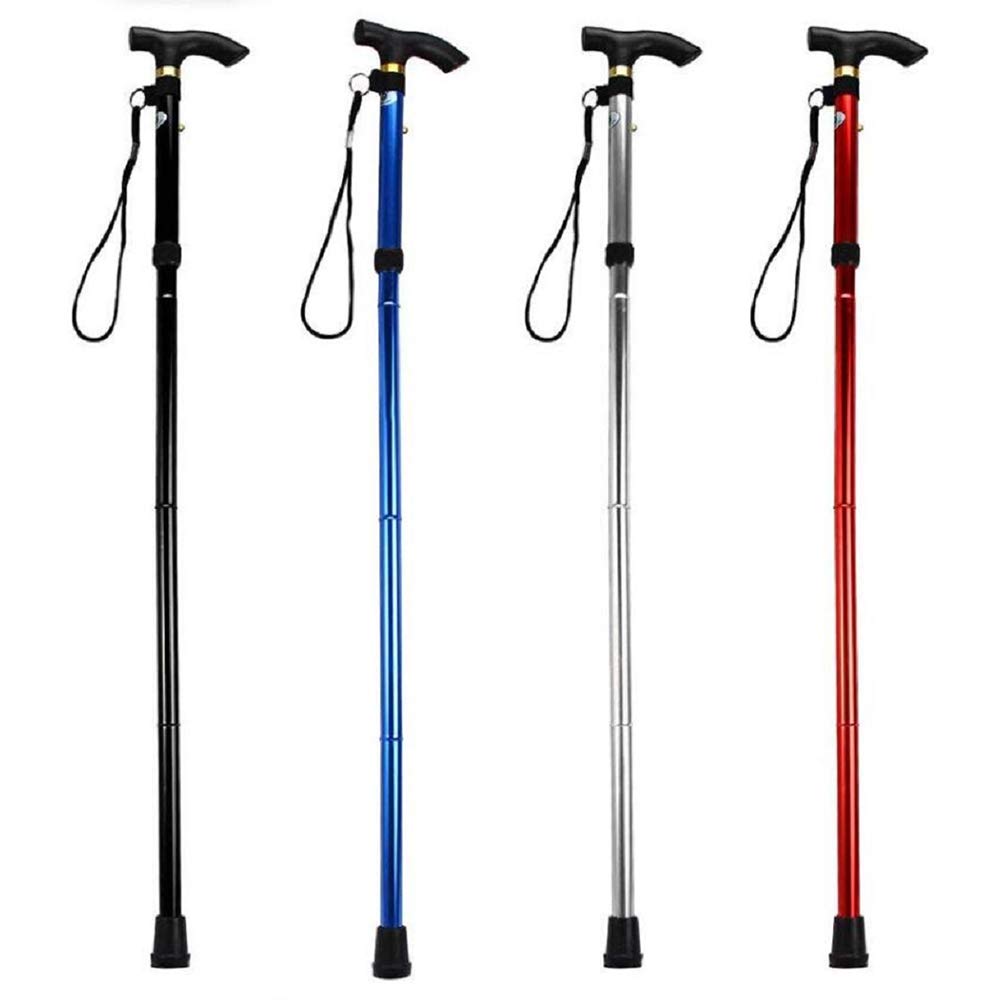 Collapsible Walking Stick for The Old Men Women Adjustable Folding Trekking Pole with Comfortable T Handles