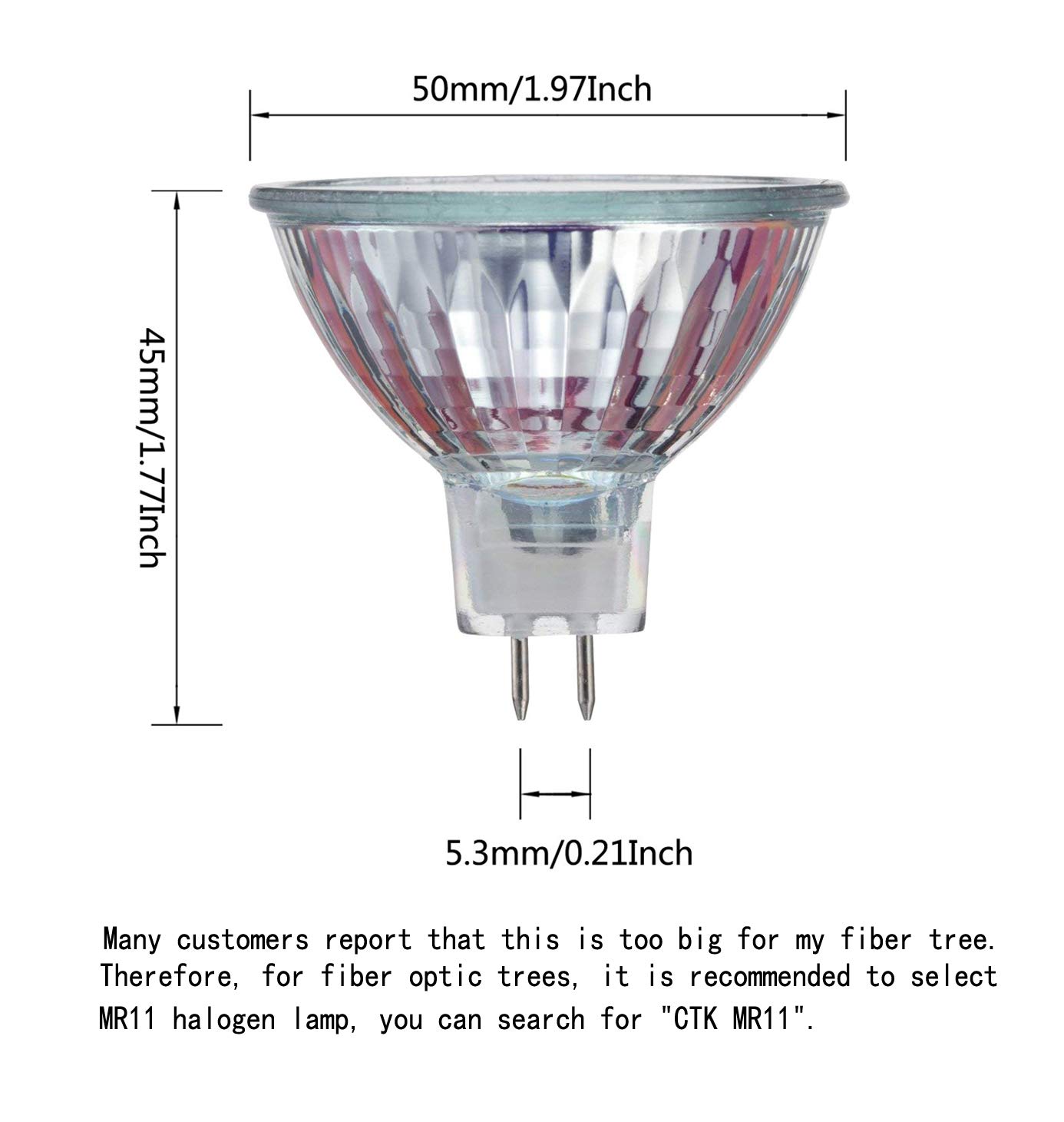 CTKcom 10Watt 12Volt MR16 Halogen Light Bulbs,MR16 Halogen Lamp Bi Pin Wide Beam High Lumens 2000Hr Life, Precision Halogen Reflector Fiber Optic Light Bulb (6 Pack)