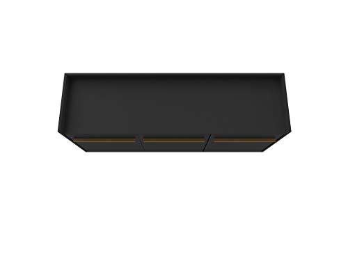 Manhattan Comfort Bradley Mid Century Modern Dining Room 4 Shelves Buffet Stand Cabinet, 53.54", Black