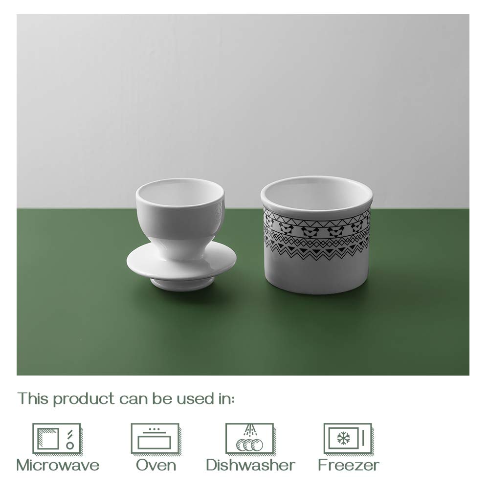 Dowan Butter Crock, Butter Keeper Crock, Keep Butter Soft & Fresh, Butter Crock with Water Line, Dishwasher Safe, French Butter Dish with Flat Lid for Serving, Modern Bohemian Design,unique thanksgivi