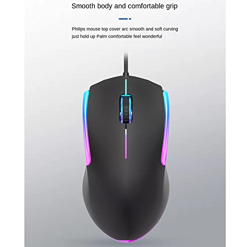 EXHNLE 104 Keys Gaming Keyboard and Colorful Mouse Combo,USB Wired Mechanical Feeling Gaming Keyboard, 104 Keys USB Ergonomic Keyboard, for PC Computer Gamer