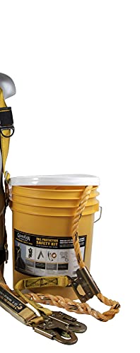 Guardian Fall Protection 00815 BOS-T50 Bucket of Safe-Tie - 5 Gallon Bucket, 50 ft. Vertical Lifeline Assembly, 5 Temper Reusable Anchor, Safety Harness Kit