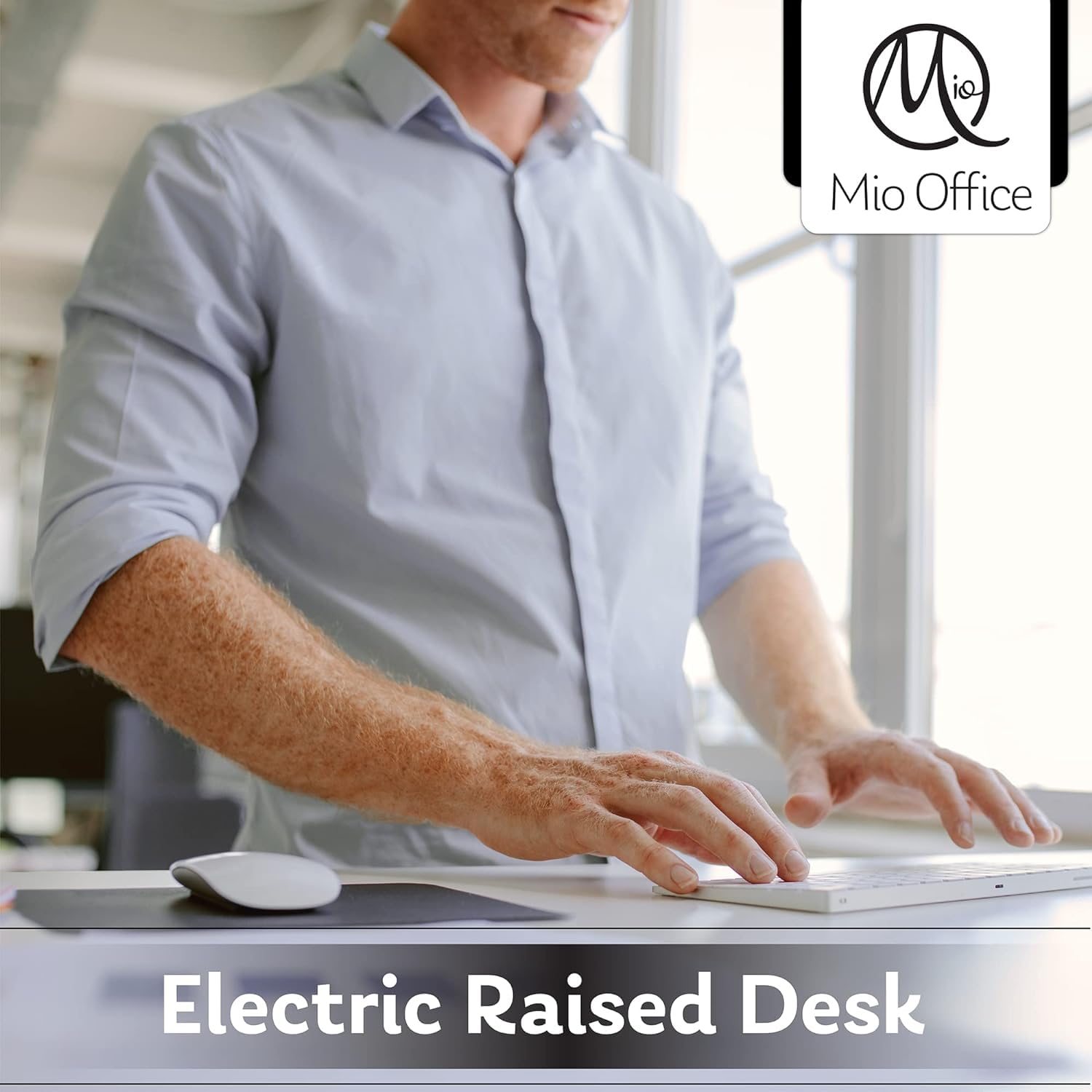 Generic Electric Standing Desk - Adjustable Height Desk with Laptop Stand, Sit Stand Desk, Riser Table (48 inch x 24 inch), Smoothly and Quietly Adjust from 27 to 45 inches, White Frame, Gray Desktop