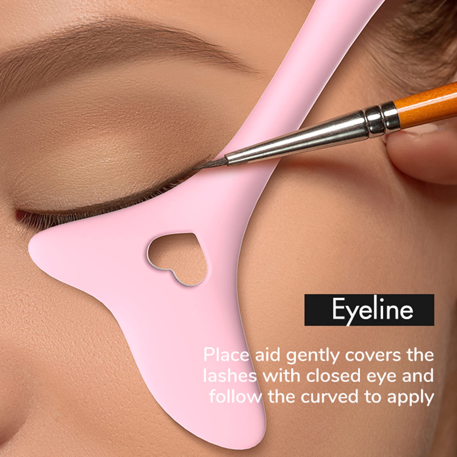 Eyeliner Stencils Wing Tips, Silicone Eyeliner Aid, Marscara Drawing Aid, Lipstick Wearing Aid, Face Cream/Mask Applicator, Easy Makeup Tool, Resusable