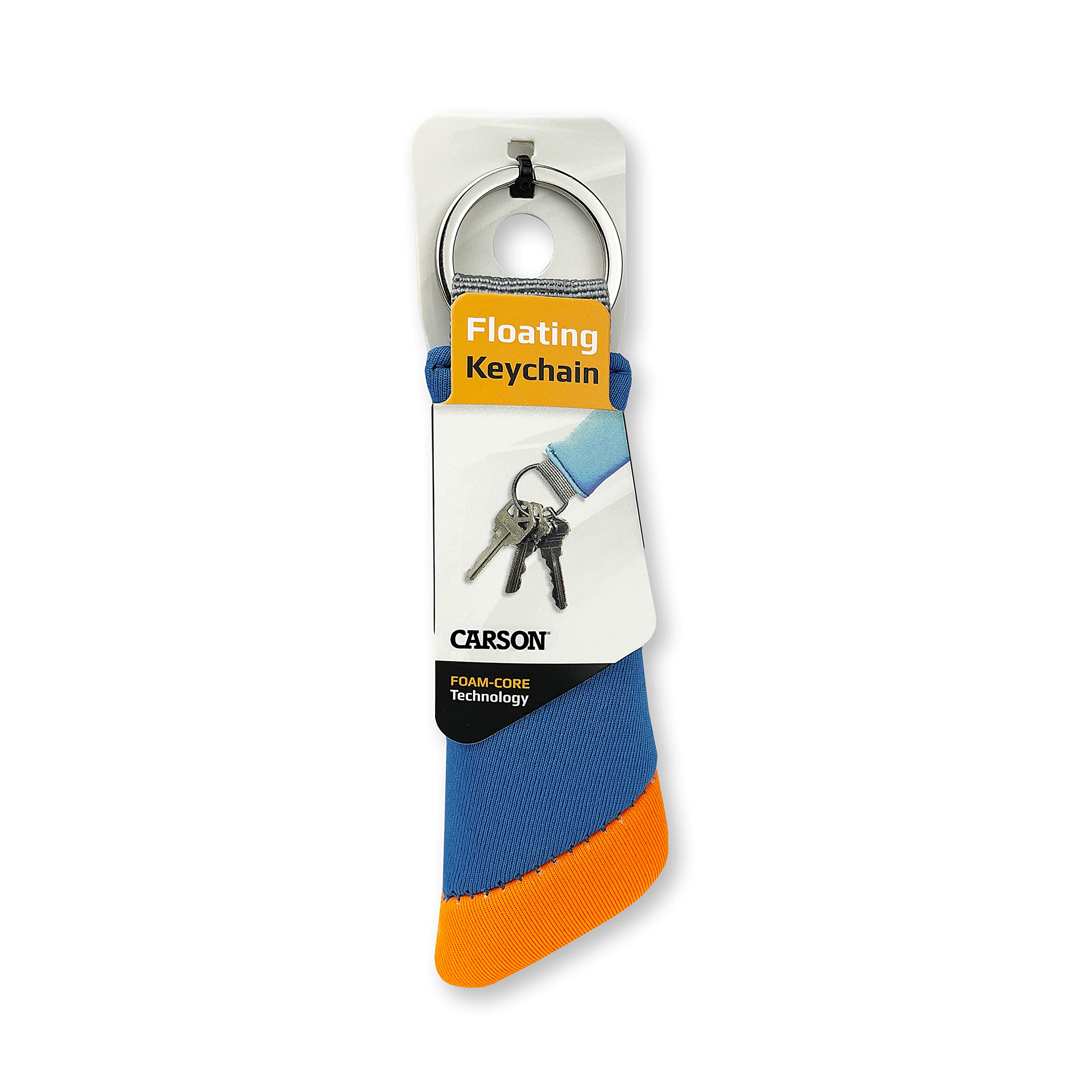 Carson Floating Keychain with Lightweight Foam Core Technology, Orange/Blue (FA-30 02)
