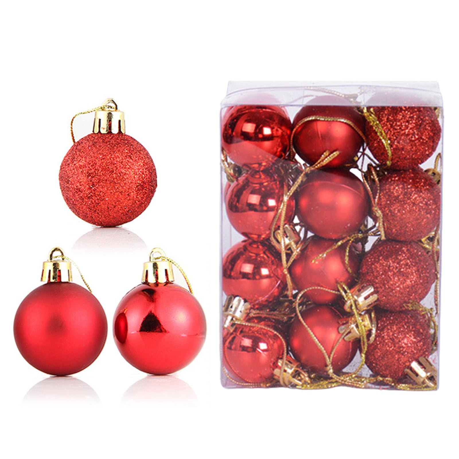 Christmas Balls Ornaments | Christmas Balls Decoration Set,Shatterproof Christmas Tree Decorations Red Balls with Loop for Holiday Party Home Decor Buogint