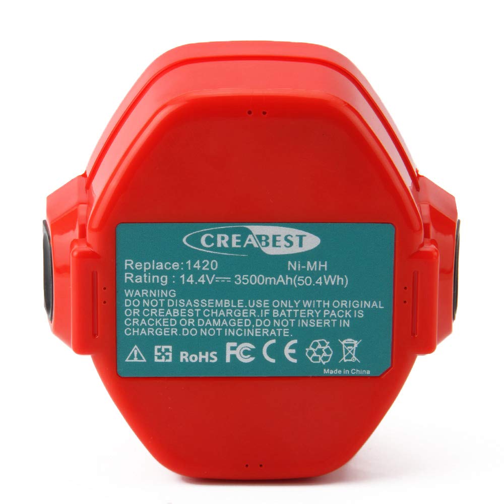 CREABEST 2 Packs 14.4V 3.5Ah Ni-MH Replacement Battery Compatible with makita 1434 1420 1422 1433 1435 1435F 192699-A 193158-3 192600-1 1051D 4033D Power Cordless Drill Tools