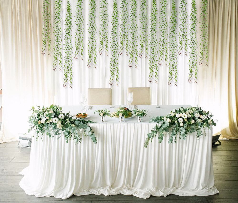 Lvydec 6pcs Artificial Vines Fake Greenery Garland Willow Leaves with Total 30 Stems Hanging for Wedding Party Home Garden Wall Decoration