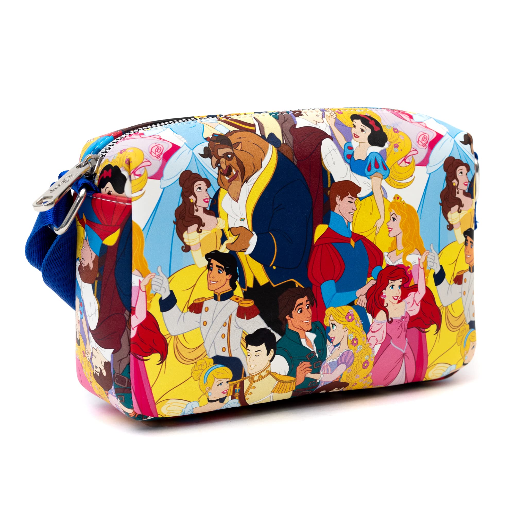 Disney Bag, Cross Body, Rectangle, Disney Princess and Prince Dancing Poses Stacked Collage, Vegan Leather