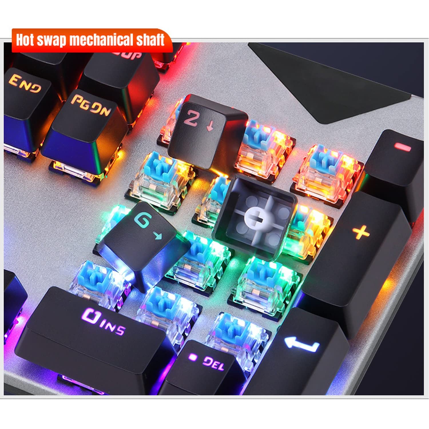 EXHNLE Gaming Keyboard and Mouse Combo, Gaming Keyboard RGB LED Rainbow Backlit, with 104 Key Computer PC Gaming Keyboard for PC/Laptop (Color : Red)