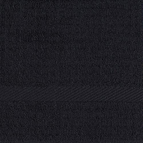 DII Basic Terry Collection Waffle Dishtowel Set, 15x26, Solid Black, 4 Piece