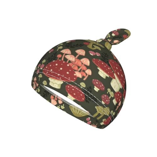 Cute Mushroom Newborn Swaddle Blanket with Beanie Set, Soft and Stretchy Baby Blanket Swaddle Sack for Boy and Girl Gift