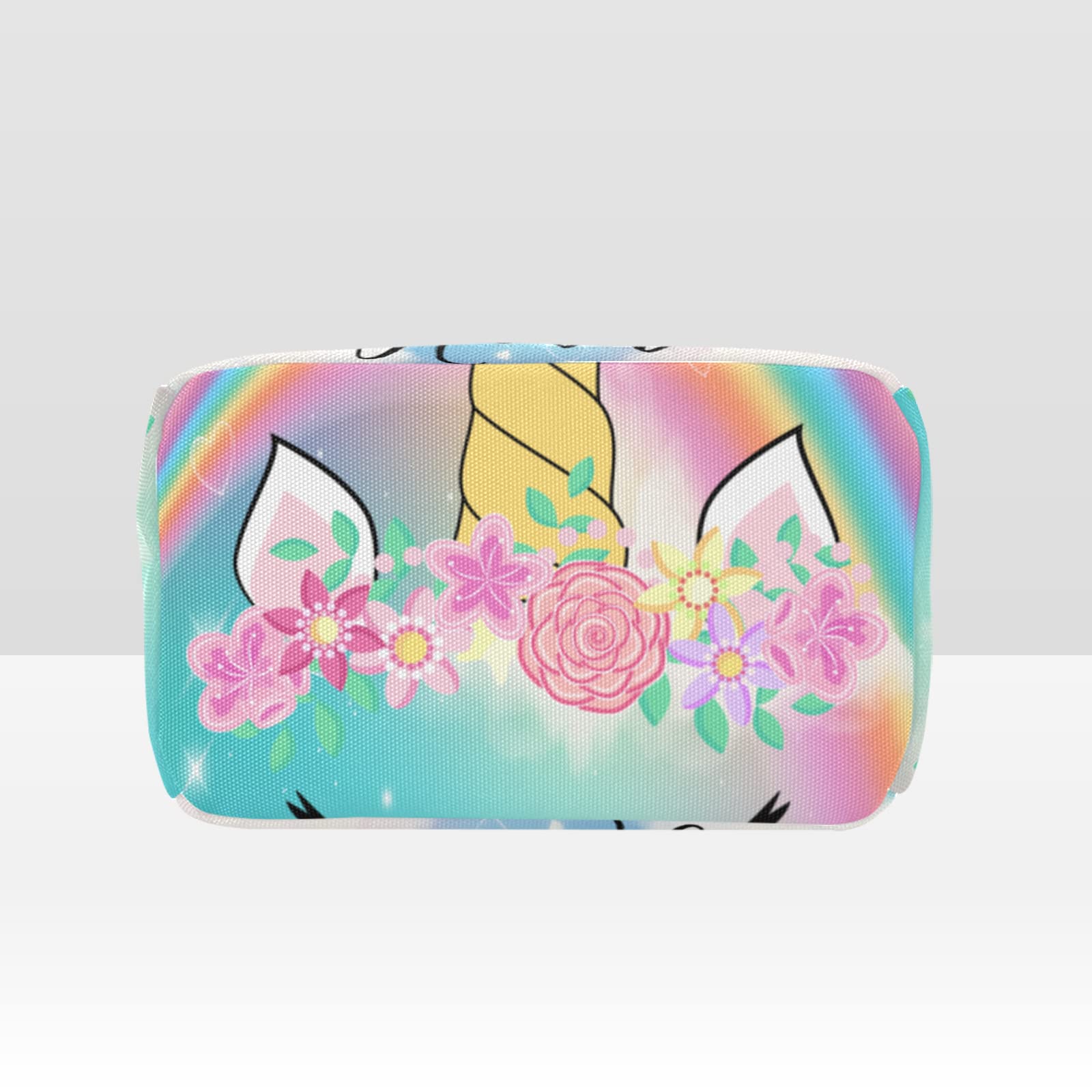 Deargifts Rainbow Glitter Lunch Bag for Girls, Customized Personalized Lunch Bag, Insulated Thermal Bag, Reusable, Durable, Large Capacity, 8.46"L x 5.12"W x 9.65"H