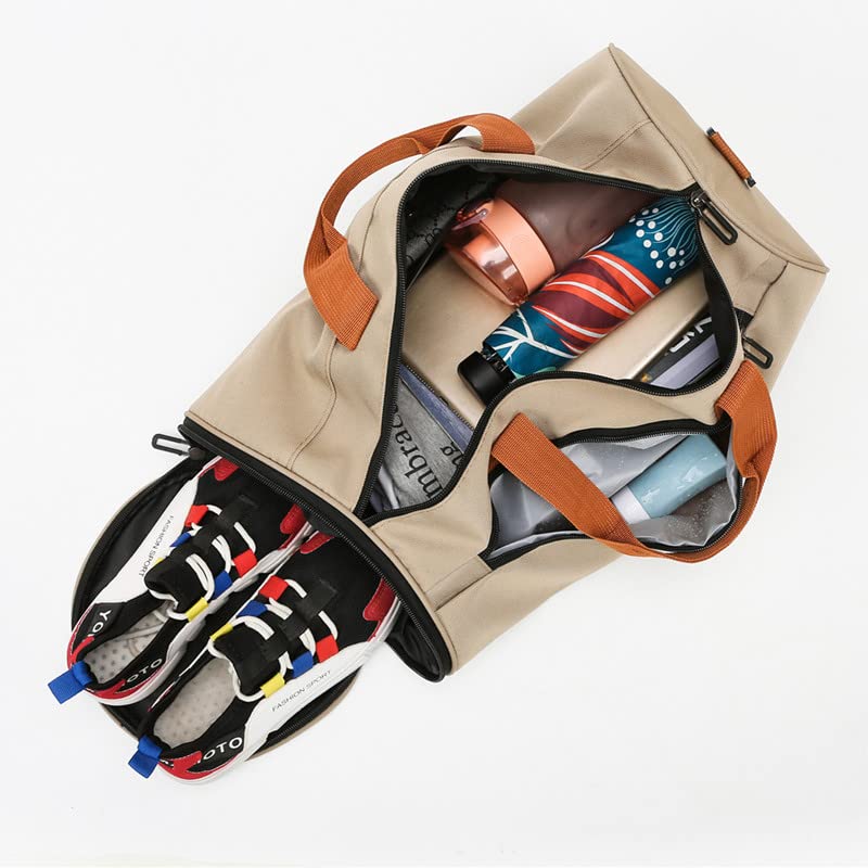 Dry and Wet Cylindrical Yoga Gym Bag with Shoe Pocket (Army Green)