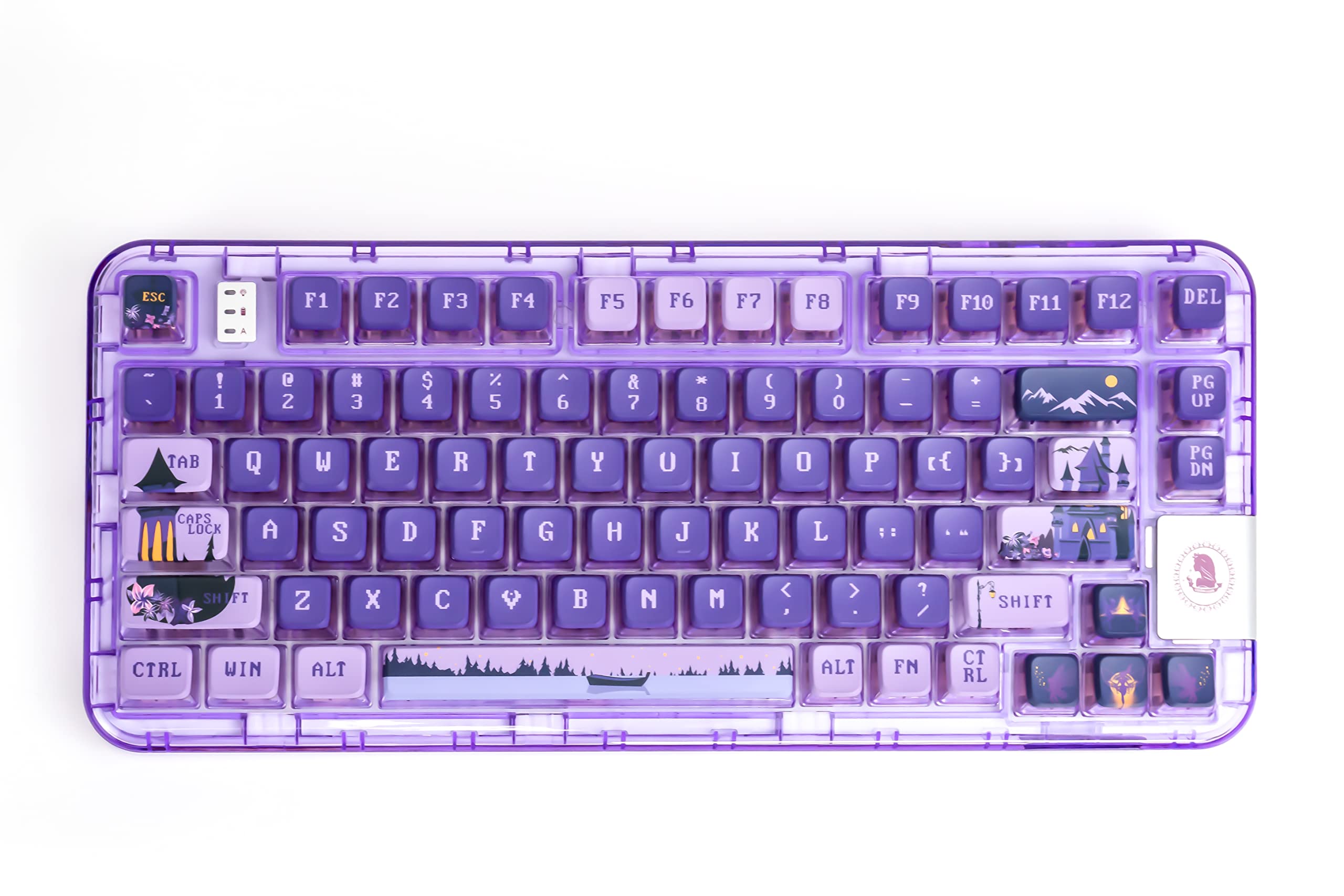 EPOMAKER CK75 75% Transparent Gasket Hot Swap RGB Bluetooth/2.4Ghz Wireless/Type-C Wired Gaming Keyboard with KSA Profile PBT Keycaps, Compatible with Win/Mac/Android(Purple,Clove Switch)…