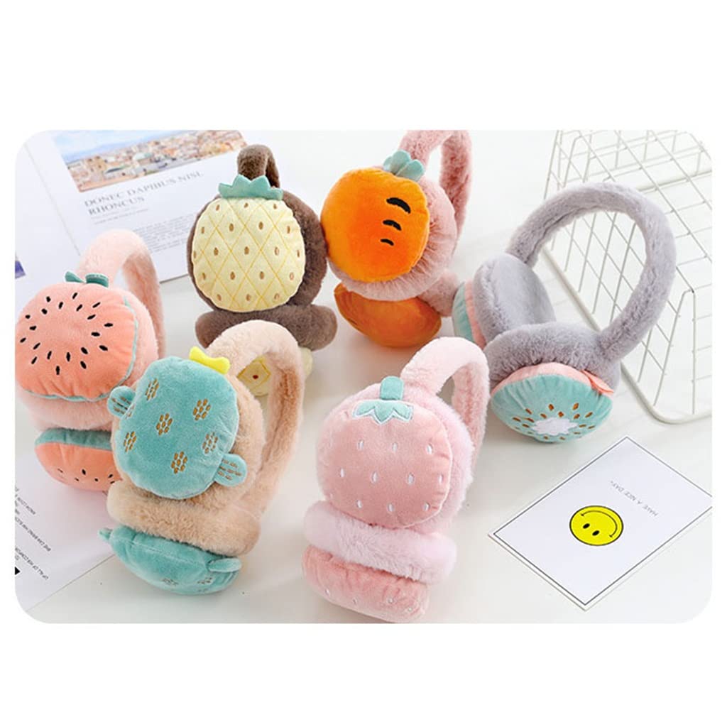 DSFEOIGY Women's Adjustable Fruit Earmuffs Winter Warm Folding Earmuffs Ear Warmers Cartoon Male Ear Bags Ear Muffs