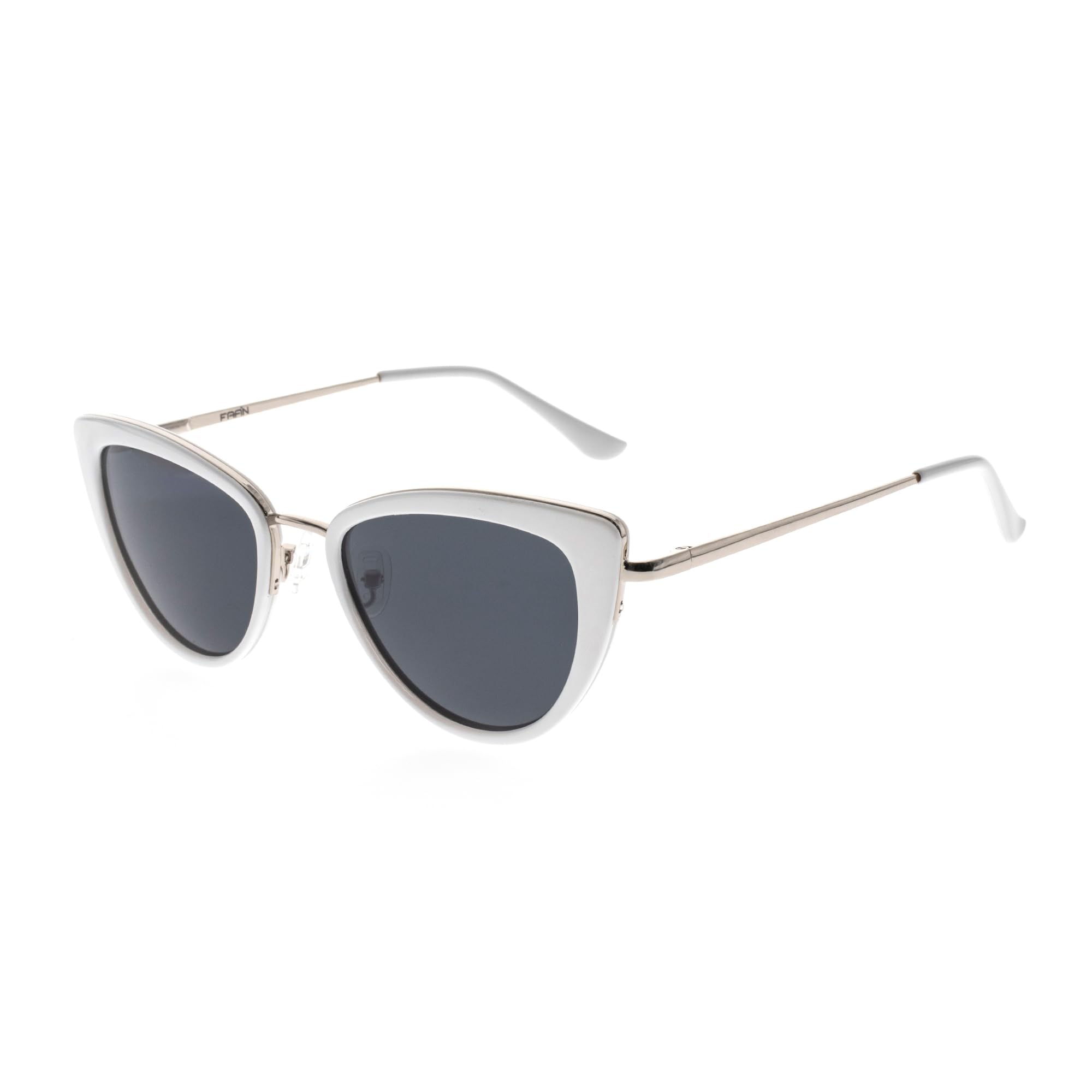 FAA'N 2024 Retro Big Frame Cat Eye Polarized Sunglasses Women with Spring Hinge(White)